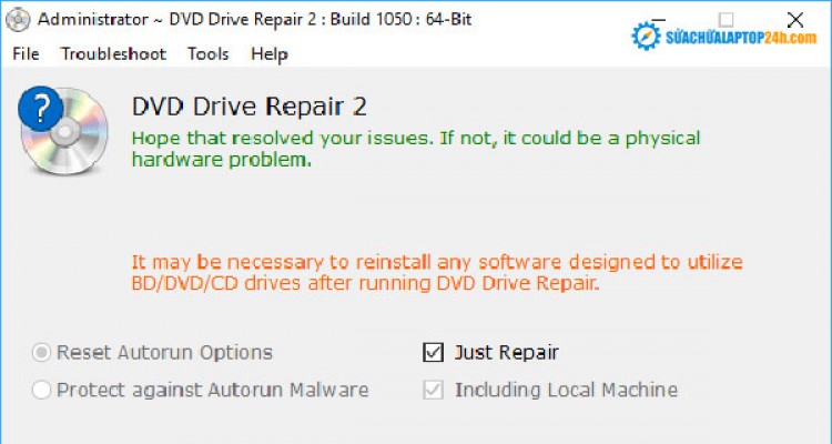 Hướng dẫn cách khắc phục ổ DVD với DVD DRIVE REPAIR